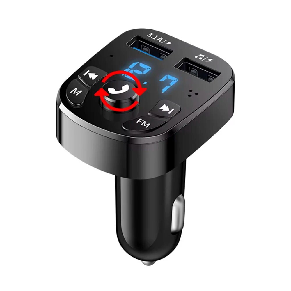 FM-передатчик Автомобильный беспроводной Bluetooth 5,0 FM-радиомодулятор Автомобильный комплект 3.1A USB Автомобильное зарядное устройство Handsfree Aux Audio MP3-плеер knob type