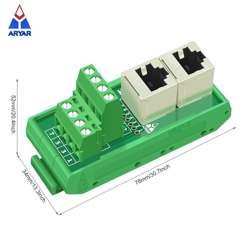 ARYAR HL-2RJ45-ST1 разъем RJ45 для DIN-рейки