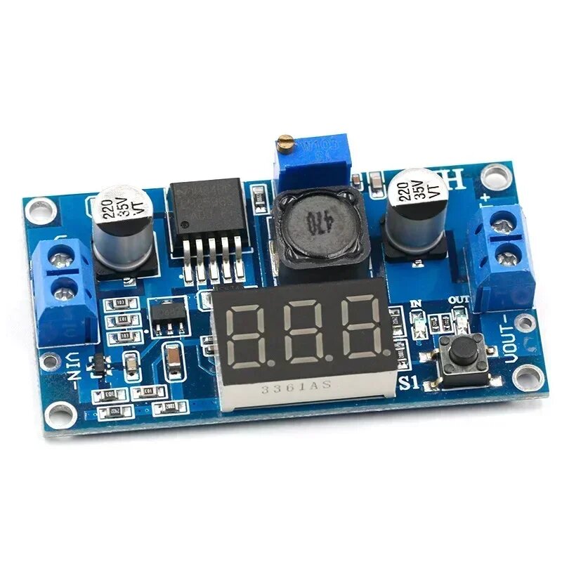 LM2596S с цифровым дисплеем, регулятор напряжения, модуль питания, регулируемая плата пониженного напряжения 3 А от 12/24 до 12/5/3,3 В