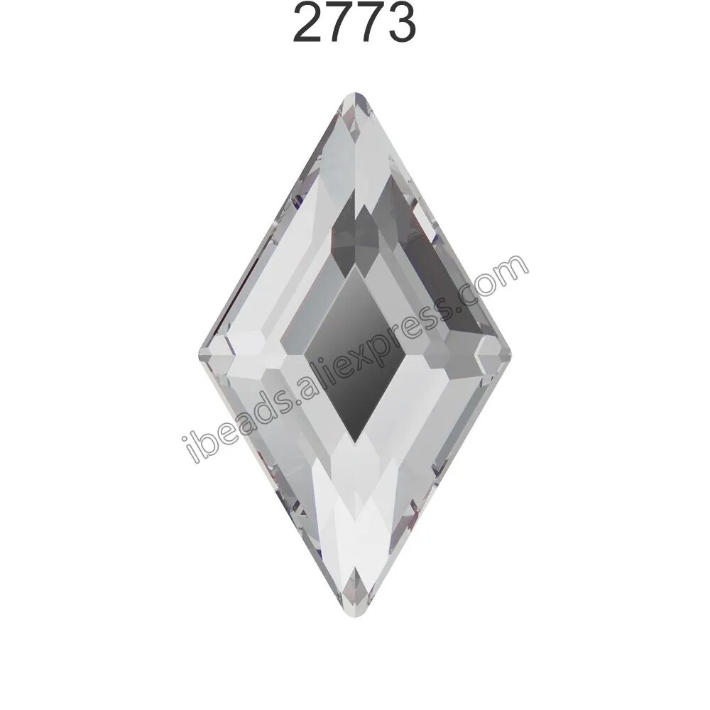 Сваровски кристаллы ромбы 5x3mm, Crystal 001 F, серебряный