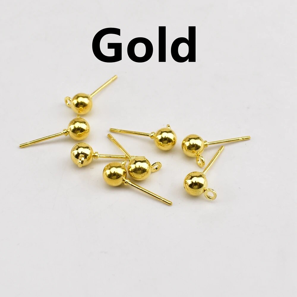 Булавки для сережек металлические 3 4 5 мм 50 шт.