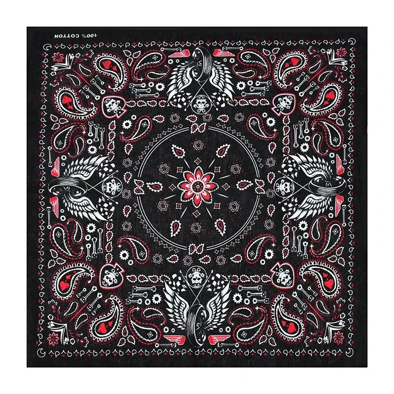 Черная бандана хлопковая с черепом, Style 23