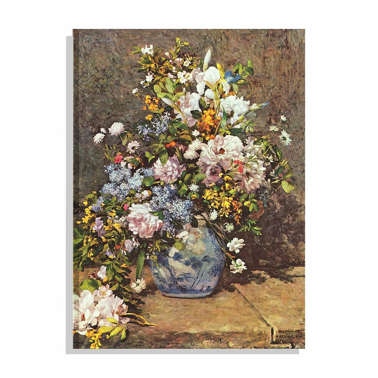 Картина на холсте, репродукция Натюрморт в большой вазе - Пьер Огюст Ренуар