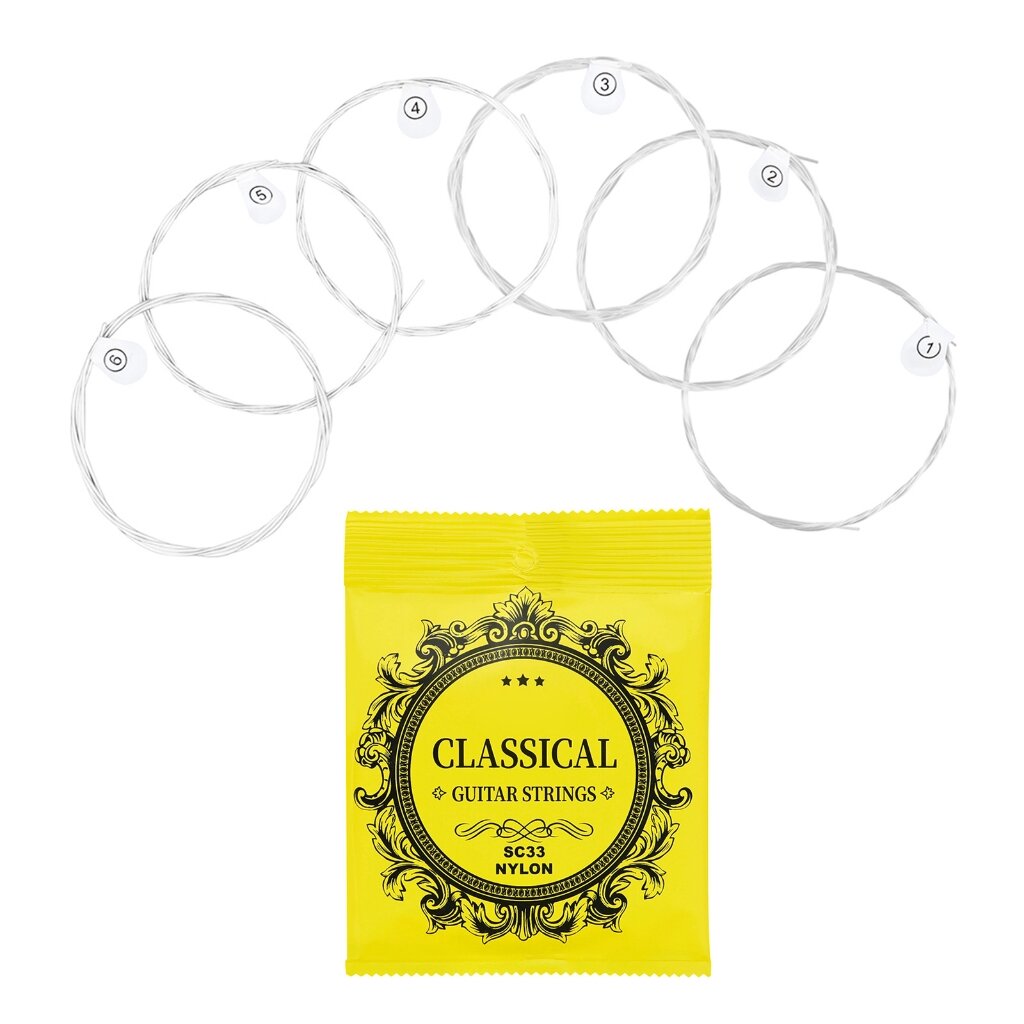 6 шт. .028-.043 сменные классические струны для народной гитары, нейлоновые струны, 6-струнные гитарные струны с идеальной интонацией
