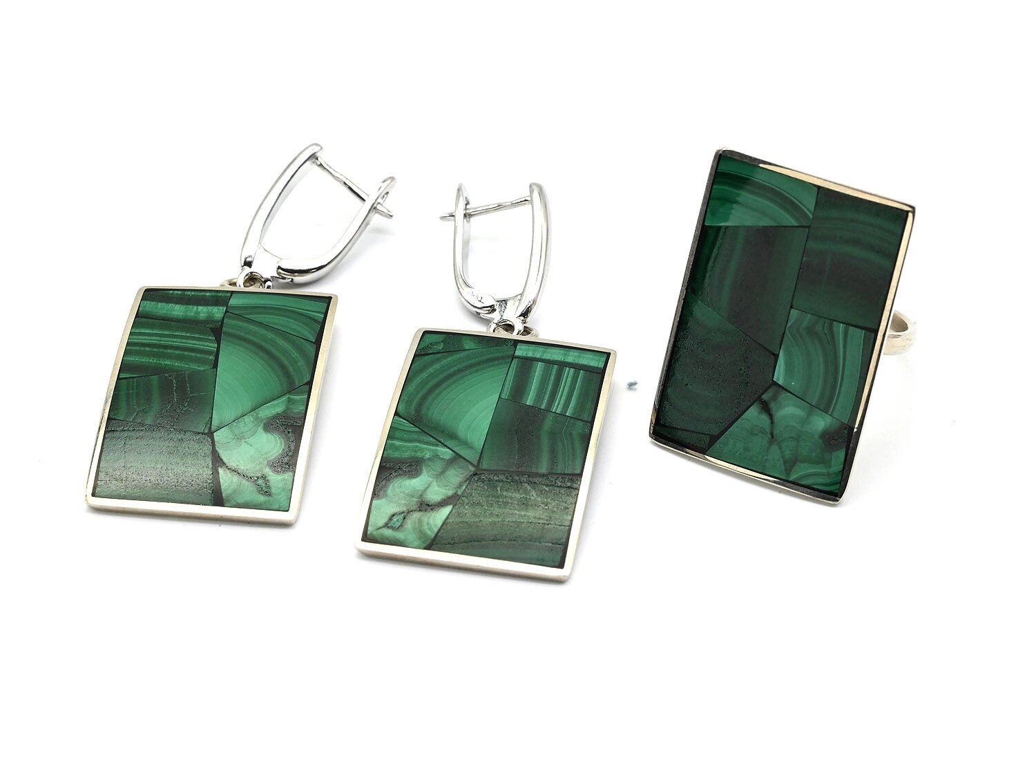 Комплект бижутерии, малахит