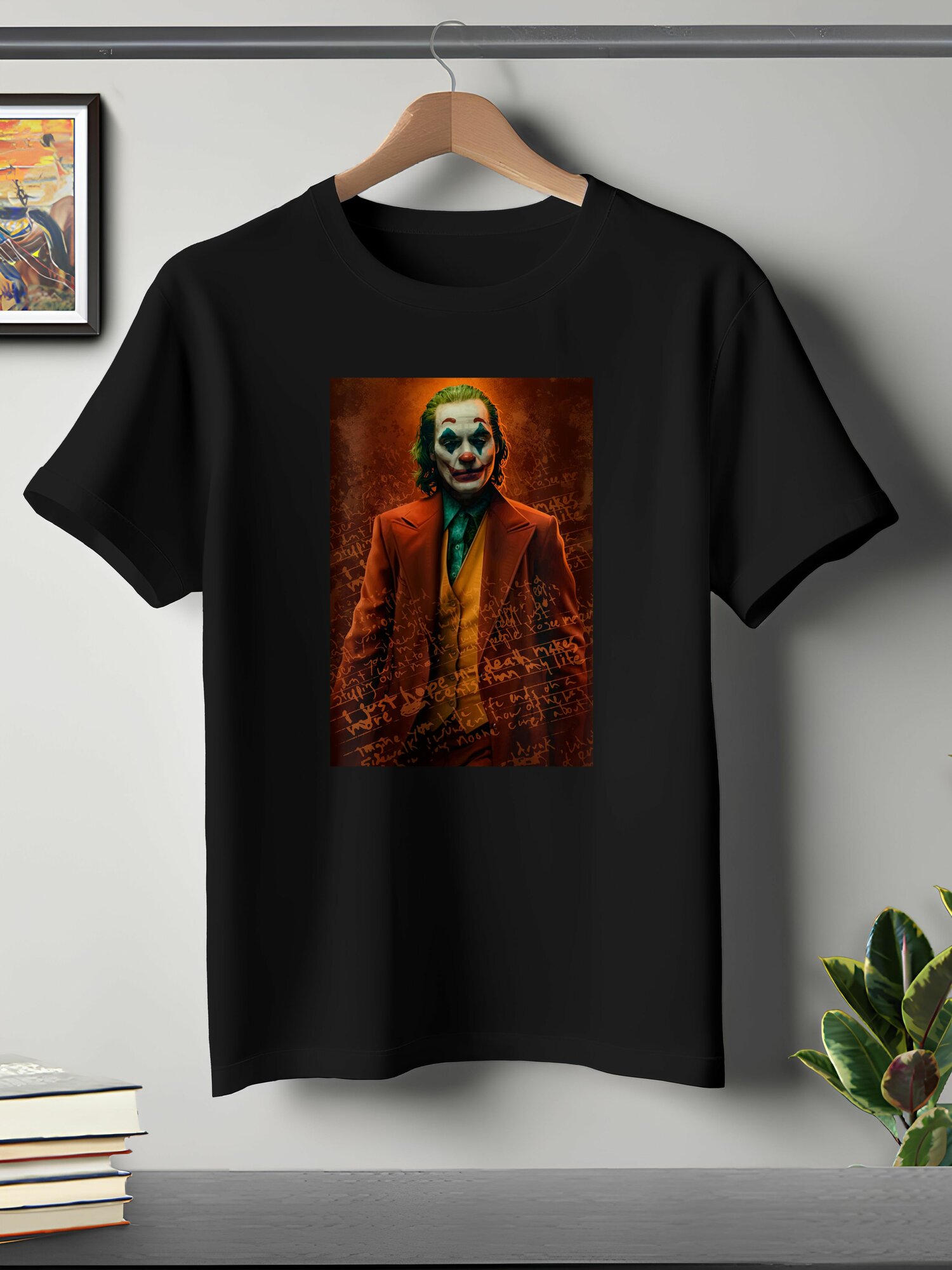 Футболка  Детская ONEQ 128 (8-9) размер с принтом Джокер, черная