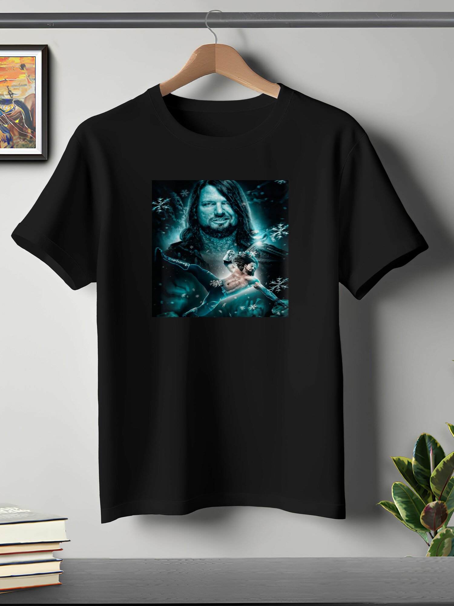 Футболка  Детская ONEQ 140 (10-11) размер с принтом AJ Styles, черная