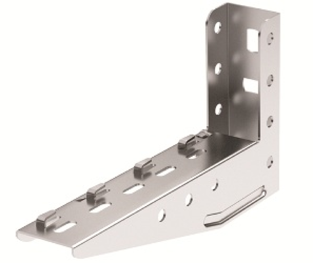Консоль для кабельных лотков DKC / ДКС ML FC34104 с опорой для безвинтового монтажа на основе системы F5 Combitech, оцинкованная стальная, длина основания 300мм / крепеж