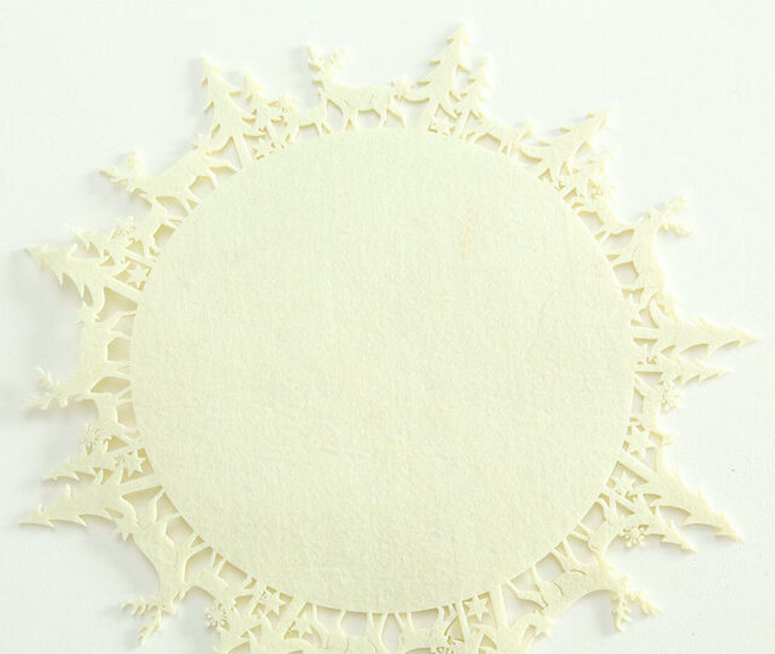 Сервировочная салфетка бежевая, фетр, 41 см, Boltze