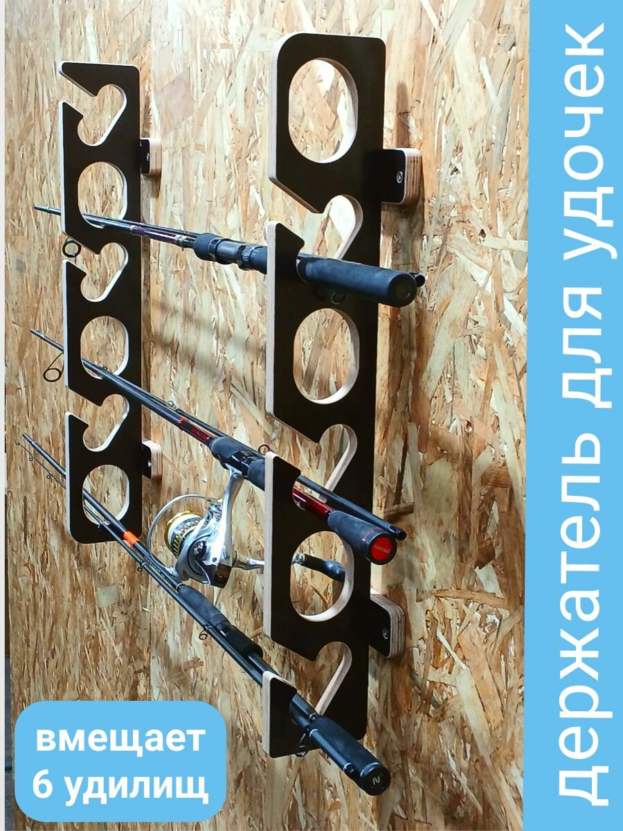 Держатель для удочек. Хранение на стене или потолке. Удобное хранение.