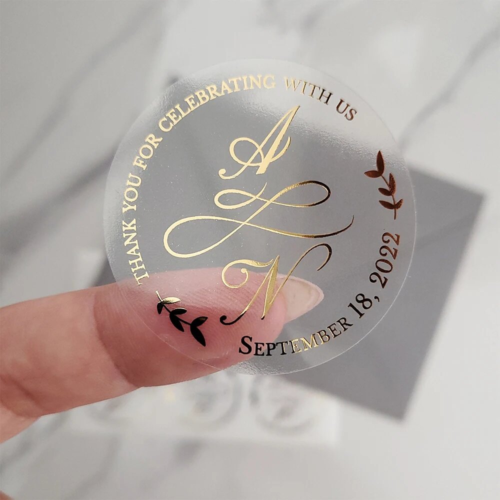 Персонализированные свадебные наклейки, 8 см, Design 12, 50 шт