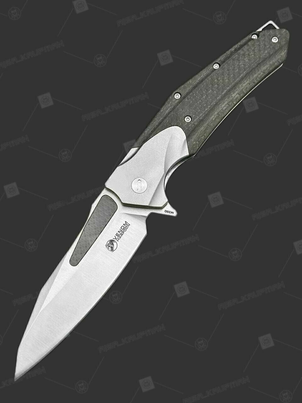 Нож складной Kevin John knife VENOM Attaker, туристический, карбоновые вставки