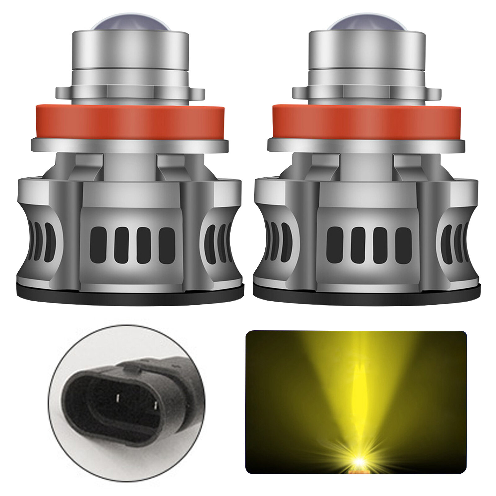 (1 пара) противотуманная фара с лазерной линзой L5, автомобильная светодиодная фара-желтый-9005/HB3