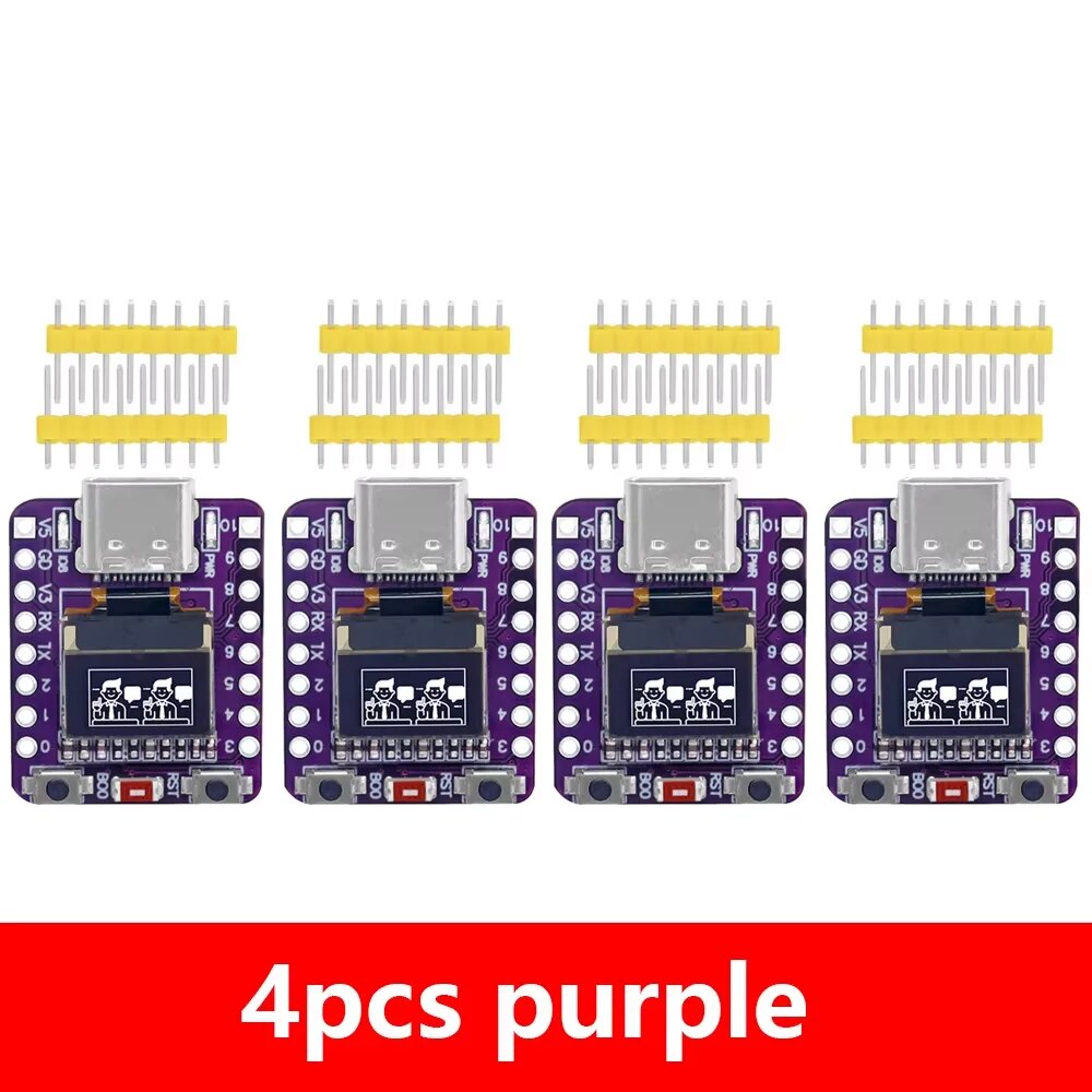 Модуль ESP32-C3 с OLED дисплеем Purple 4PCS