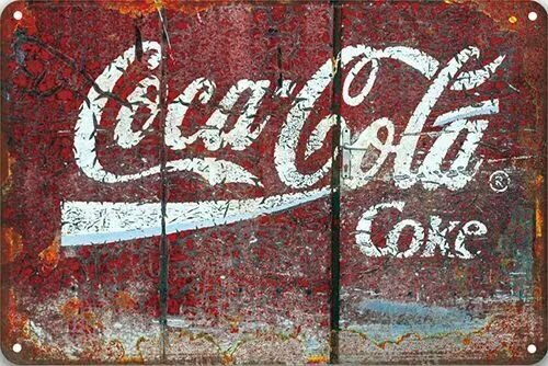 Реклама Coca-Cola, Жестяная табличка, Барный фон, домашний декор,30*20