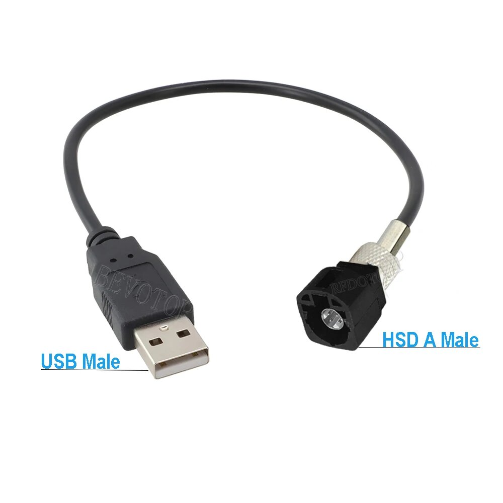 BEVOTOP Кабель HSD-USB для автомашин 1M, HSD A M to USB M