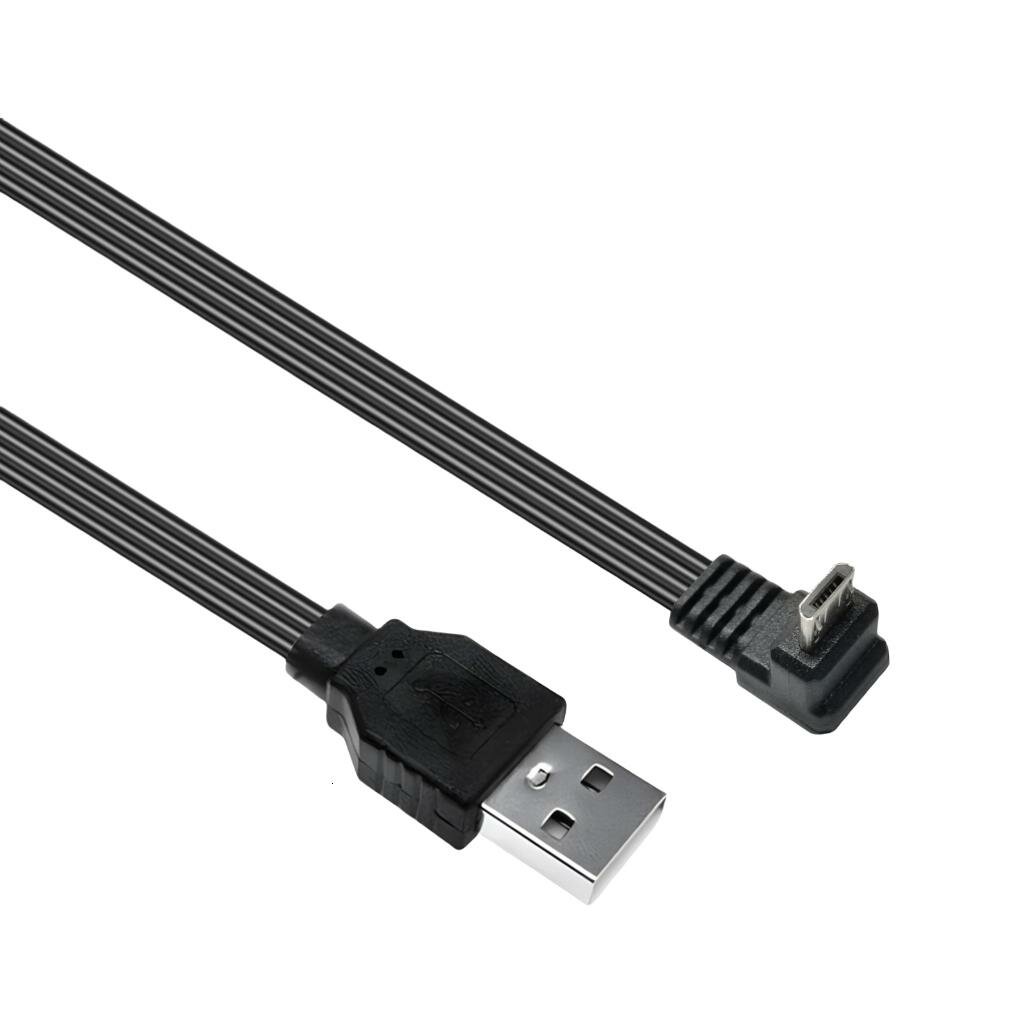 Плоский кабель для передачи данных USB-Micro USB-10 см-нижний изгиб