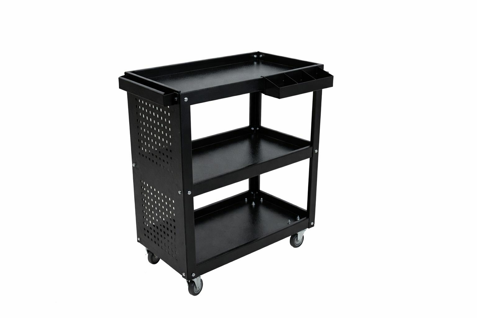 Инструментальная тележка, ящик для инструмента на колесах, металлический, 3 полки