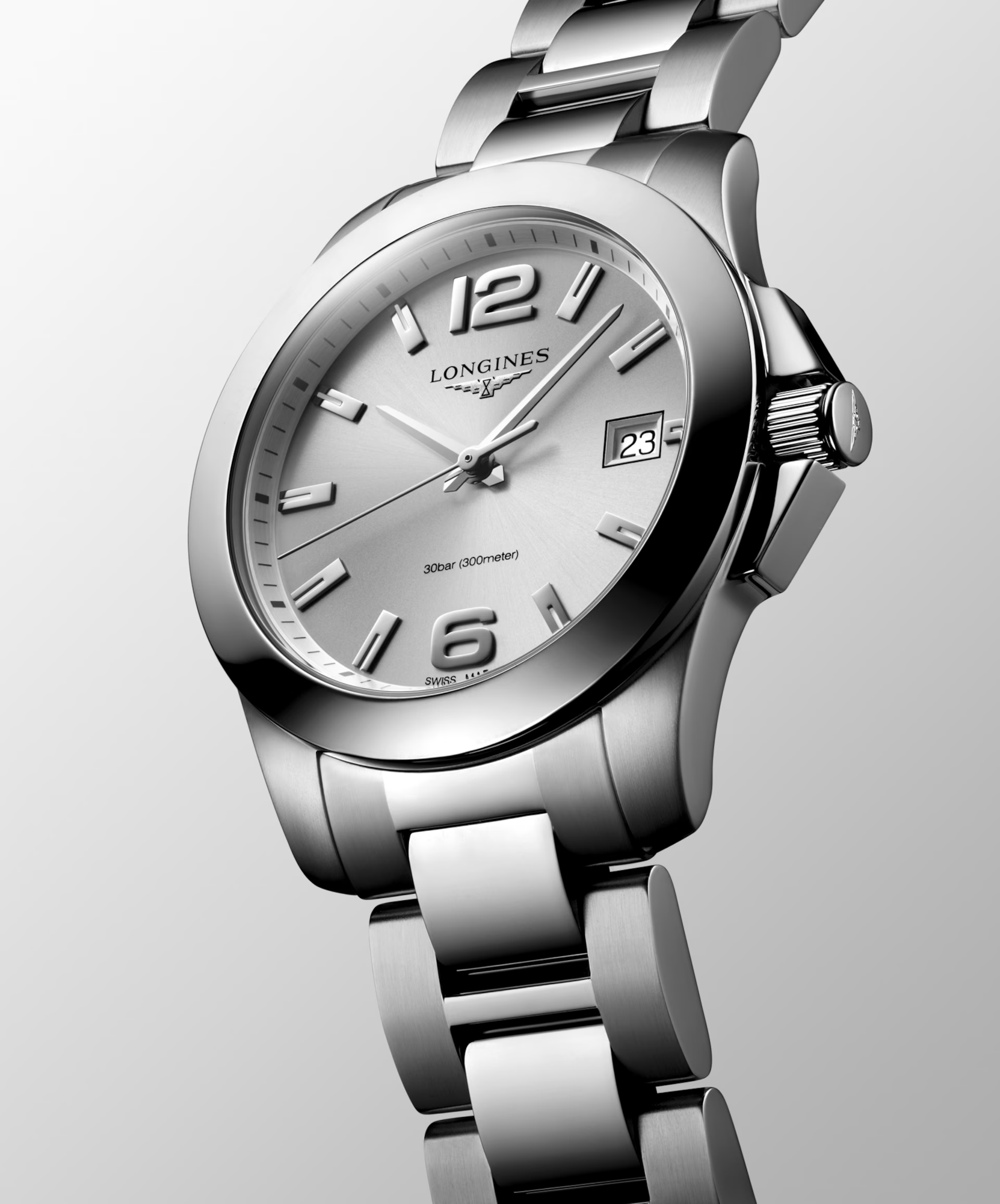 Наручные часы LONGINES, серебряный — фото 1