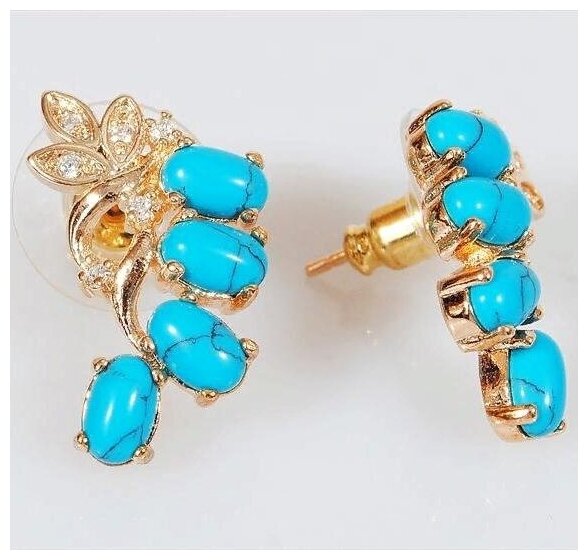 Серьги, бирюза