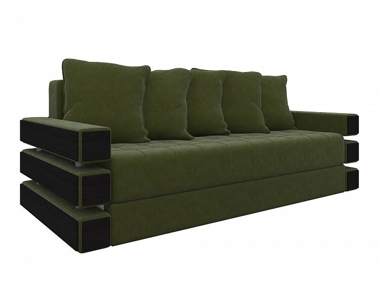 Прямой диван Веста (Венеция) Зеленый, еврокнижка, 228х101х73 см, с ящиком для белья