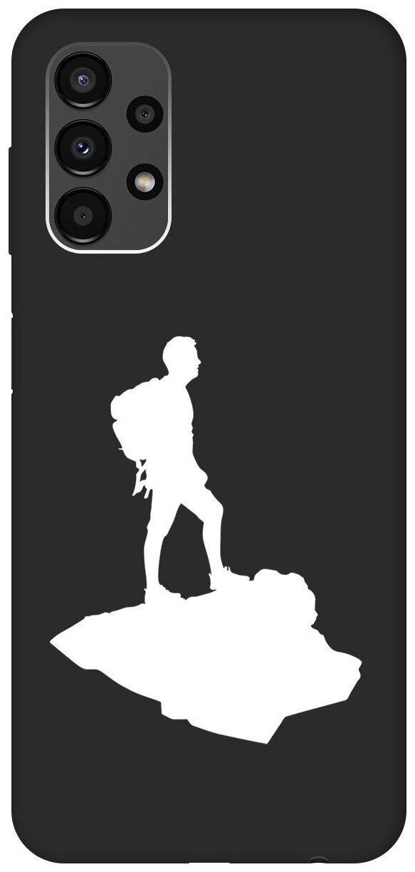 Матовый чехол Trekking W для Samsung Galaxy A13 4G / Самсунг А13 4Г с 3D эффектом черный
