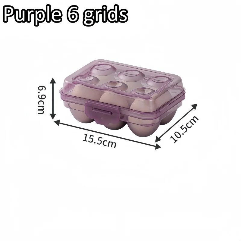 Пластиковый контейнер для яиц Фиолетовый, Purple 6 grids