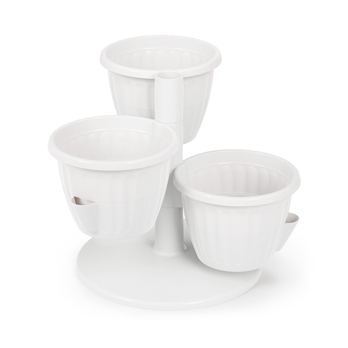 Горшок для цветов Альтернатива Каскад, 0,7 литра, цвет: белый