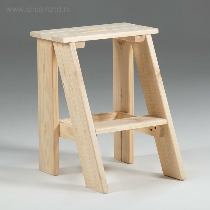 Табурет - стремянка из дерева, 40×40×50 см, 2 ступени, «Добропаровъ»