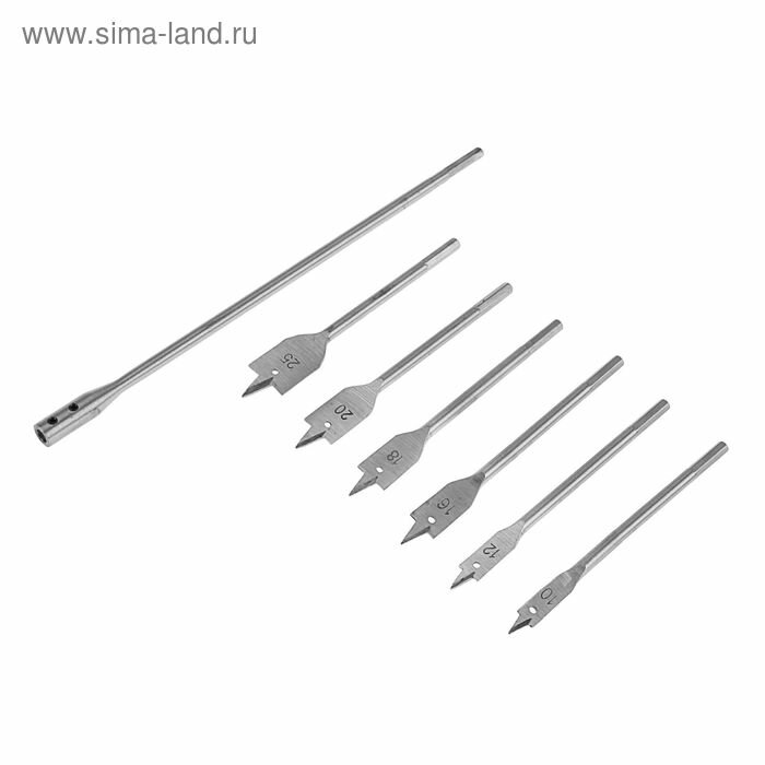 Набор сверл перовых , шестигр. хвост. , 10-12-16-18-20-25 мм + удлинитель 300 мм