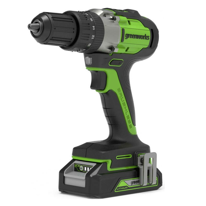 Дрель-шуруповерт ударная аккумуляторная Greenworks GD24DD60K2 (АКБ 2Ач и ЗУ)
