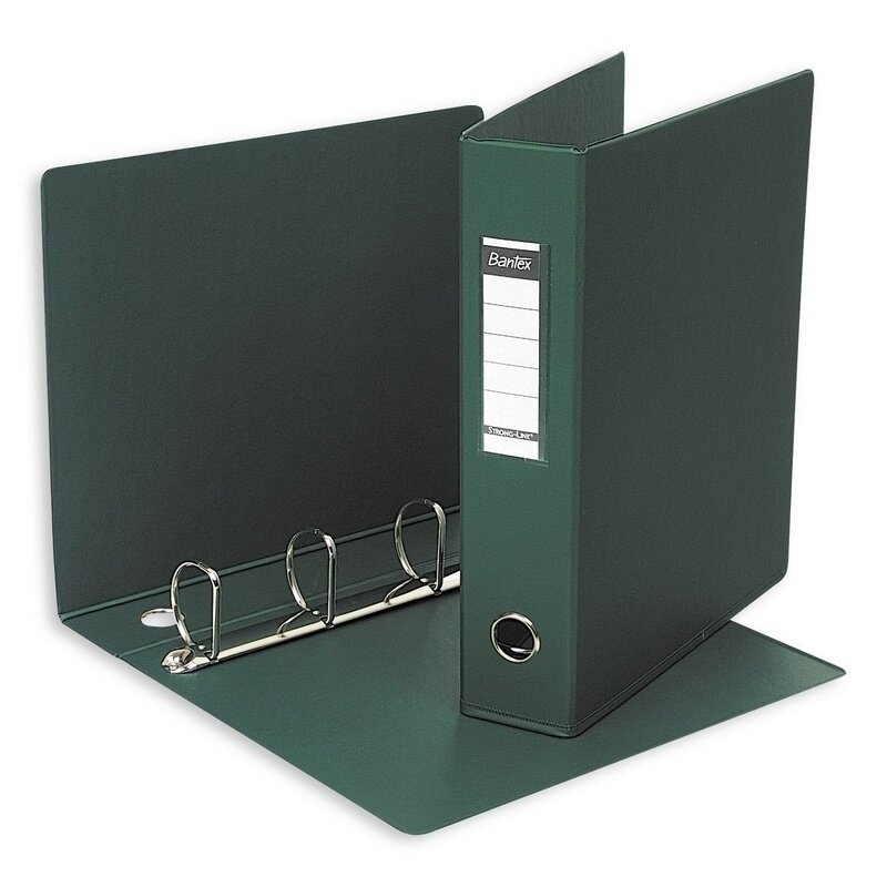 Папка для документов A4 Bantex на 4-х кольцах, 60 мм, зеленая