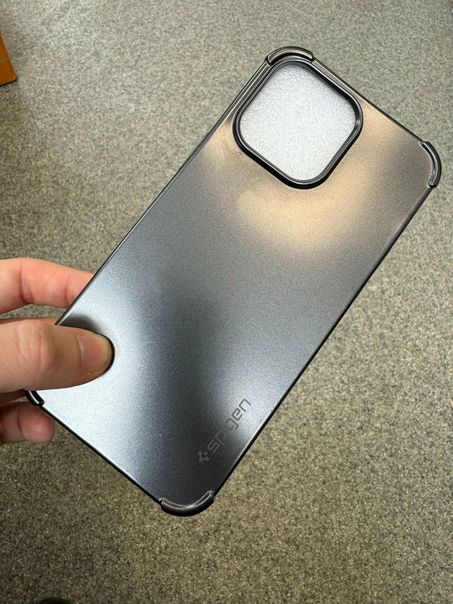 Чехол панель накладка бампер MyPads SPIGEN для iPhone 14 Pro Max тонкая силиконовая крышка темно-серая