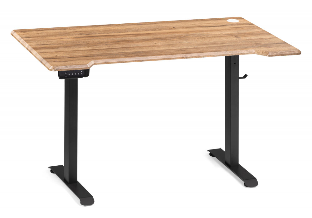 Компьютерный стол Woodville Маркос с механизмом подъема 140х80х75 дуб вотан / черный