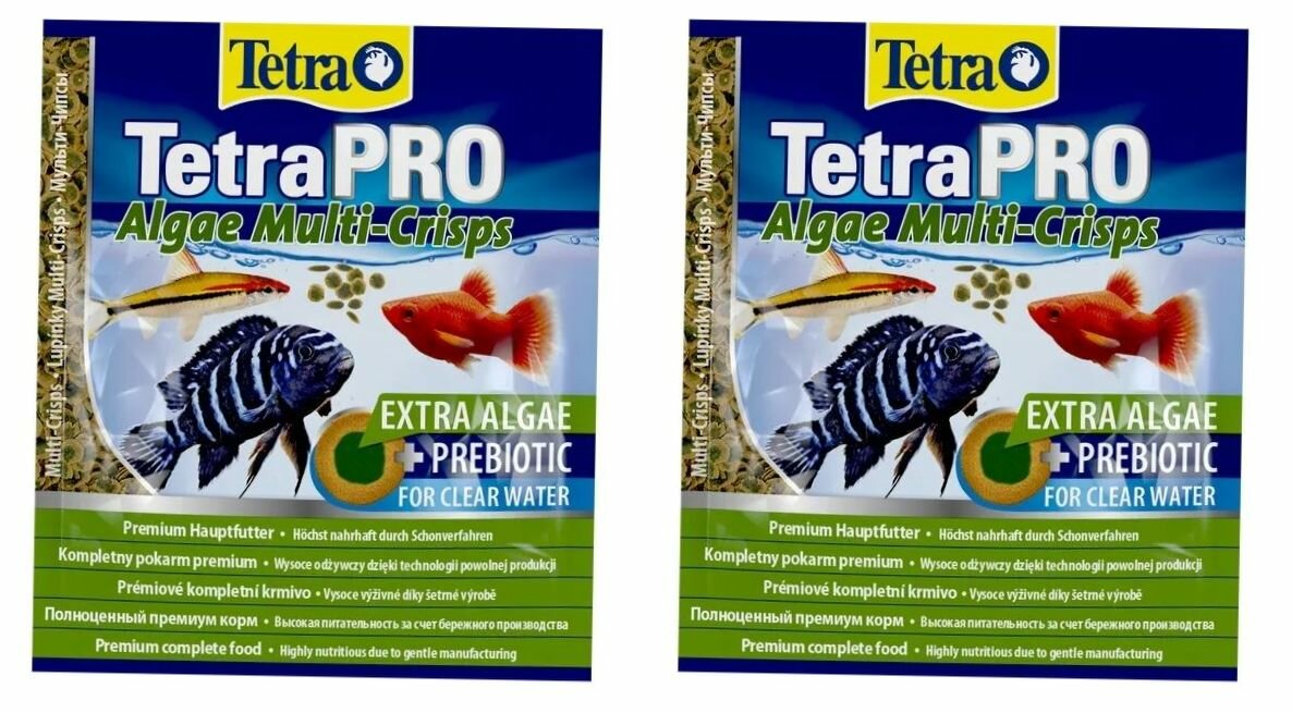 Tetra Корм сухой для декоративных рыб TetraPro Algae, чипсы, 12 г, 2 шт