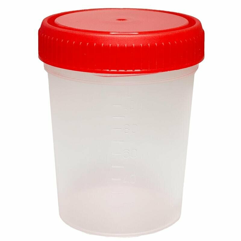 Контейнер для сбора биоматериалов Полиэфир стерильный 120 мл 25 штук в упаковке, 1935233