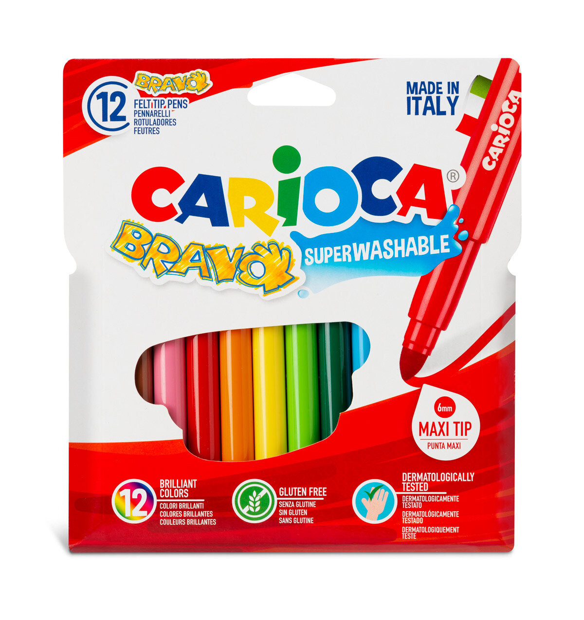 Фломастеры "Carioca" утолщенные Bravo 12 цв