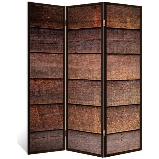 Ширма перегородка Декор Депо для комнаты деревянная "Лофт" двухсторонняя с картинкой (уют) 3 створки венге 176х140 см 11 кг