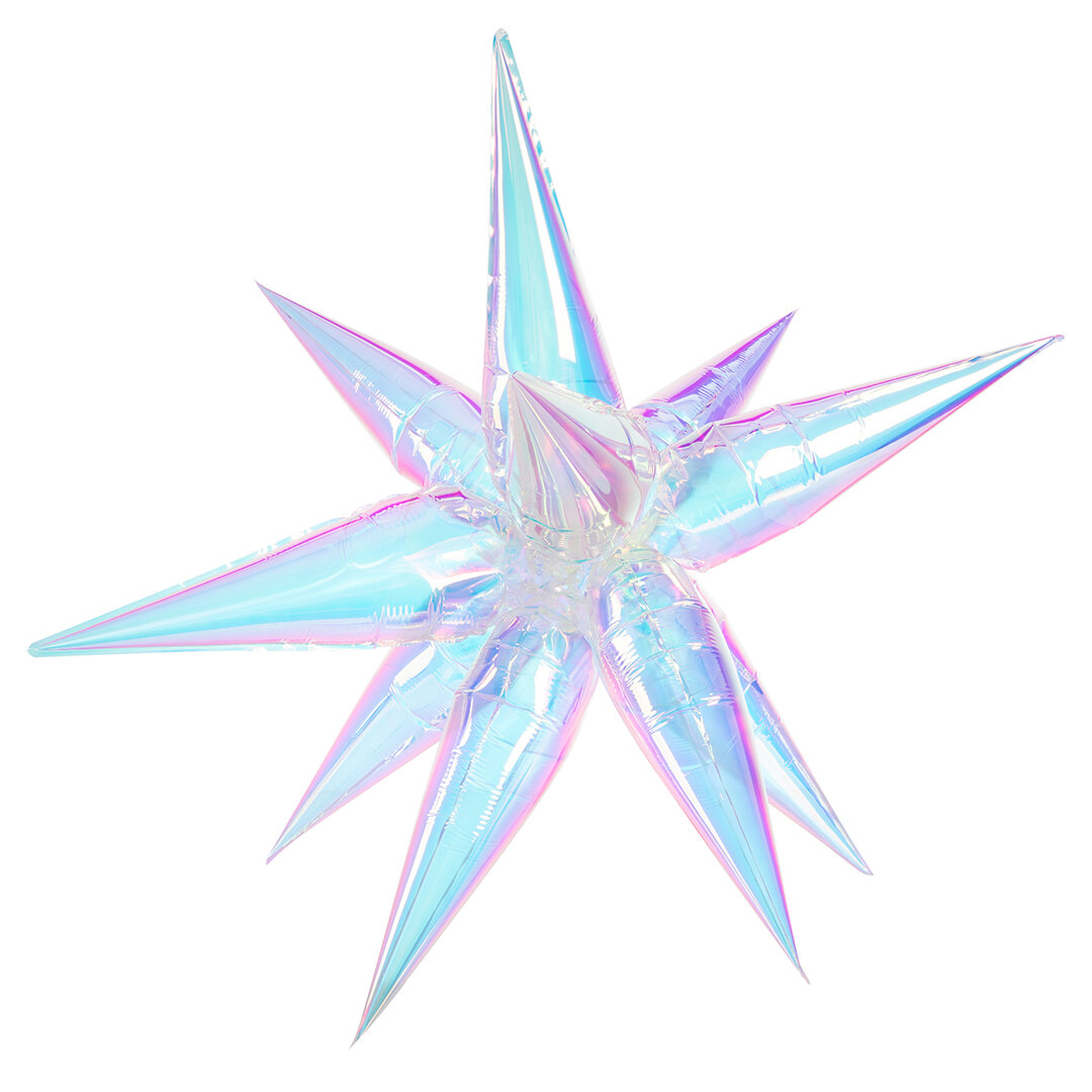 Шар 3D (26'/66 см) Звезда, Составная, Хамелеон, Зеркальный, Перламутр, 1 шт. в уп.