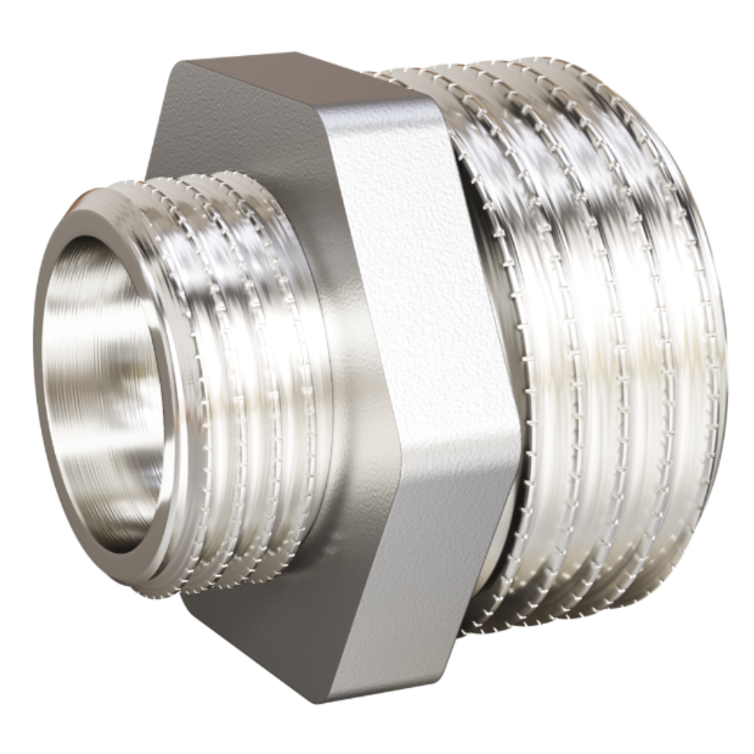 Ниппель переходной 3/4" х 1/2" никелированный (НР) LD Pride