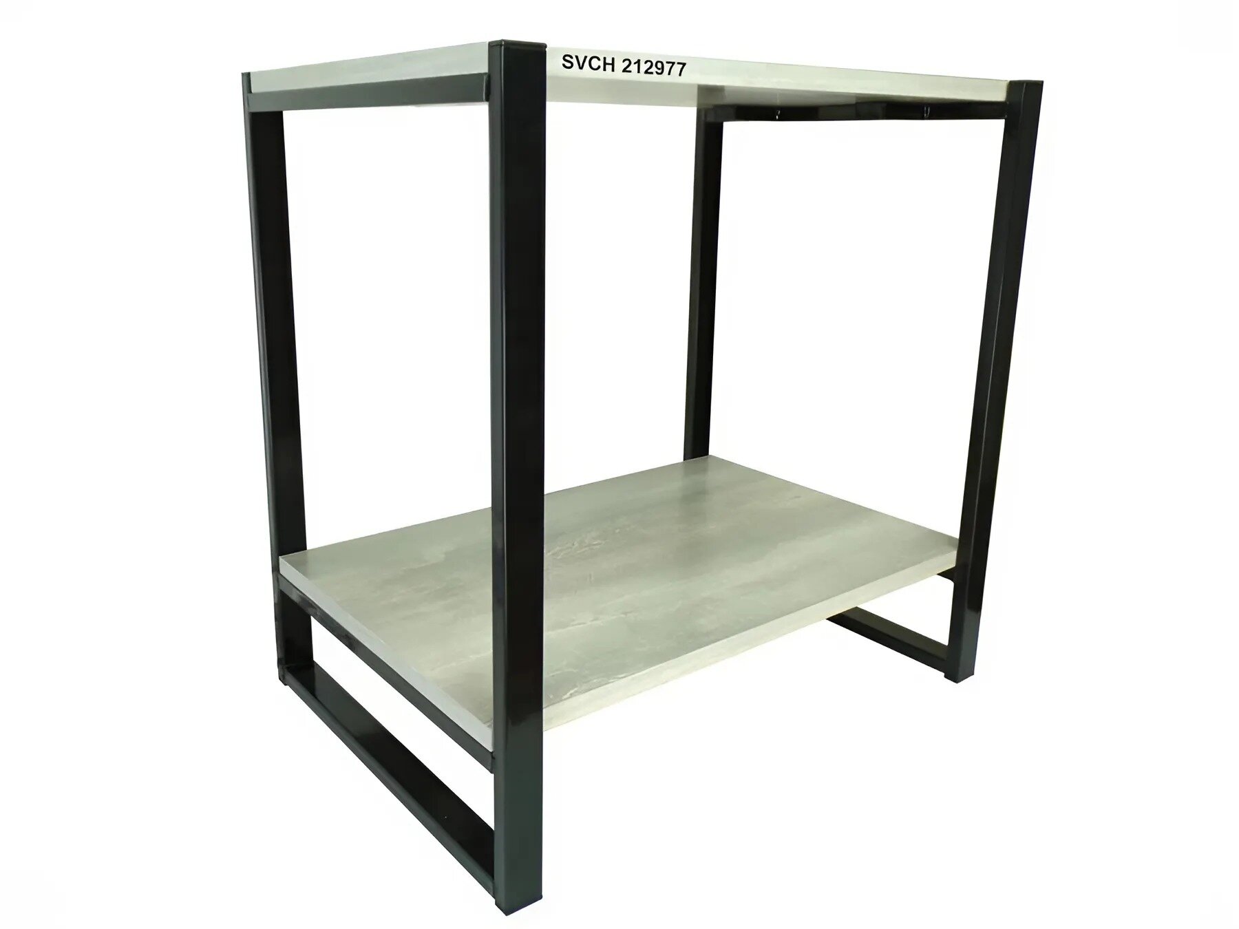 Полка для микроволновки GARROSS "SIBERIA 212977", 2 полки 35х54 см, высота 13 см и 54 см, каркас чёрный, цвет полок лофт