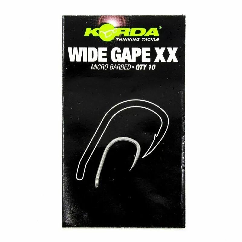 KORDA Крючок Wide Gape-XX 6 с бородкой 10шт.