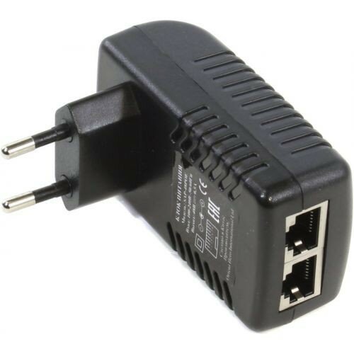 Orient переходник SAP-48POE, PoE инжектор питания 24 Вт, AC 100-240V DC 48V, 0.5A, вход: RJ45 LAN 10 100, выход: RJ45 PoE тип B 4 5+,7 , совместим с