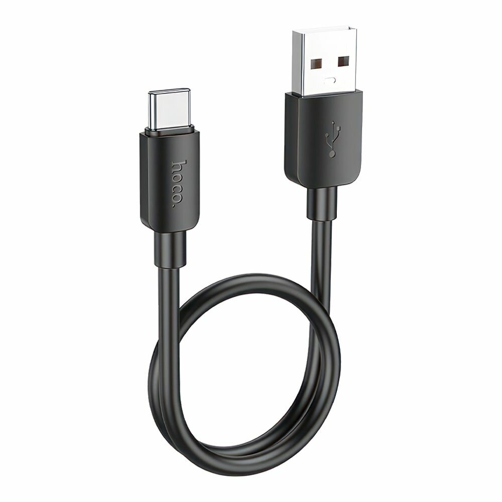 USB кабель Hoco X96 Hyper для зарядки, передачи данных, Type-C, 3А, 27W, 0.25 метра, PVC, черный