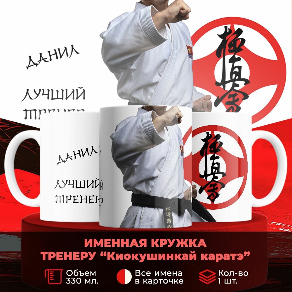Именная кружка тренеру по Киокушинкай каратэ Данил