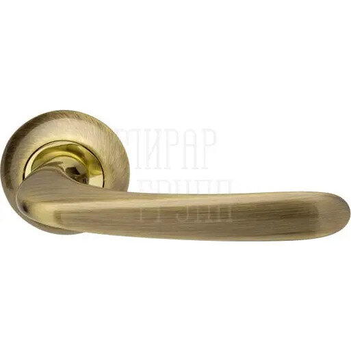 Ручка раздельная на круглой розетке Armadillo "Pava" LD42 бронза + золото