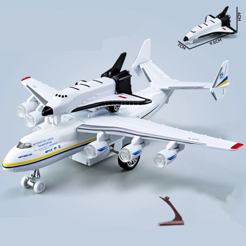 Металлическая модель самолета An-225 Mriya, синий, с пенопластовой коробкой