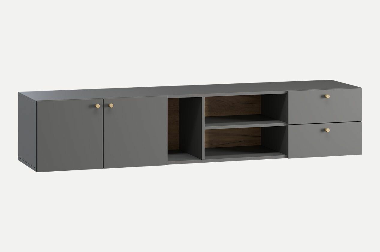 Тумба под телевизор Divan.ru Имин-5 Grey 180х42х36 см, ЛДСП, серая