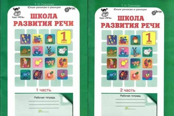 Рабочая тетрадь росткнига Юным умникам и умницам, ФГОС, Соколова Т. Н. Школа развития речи 1 класс, комплект в 2-х частях.