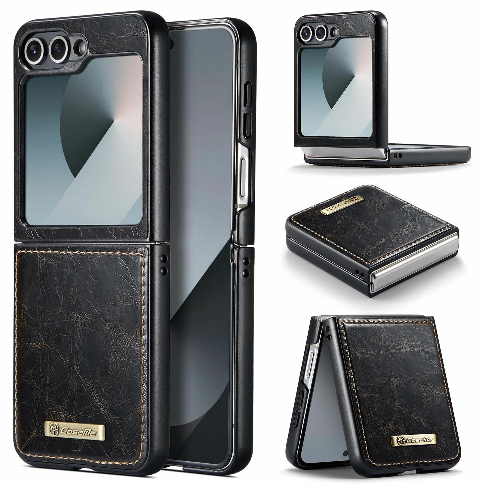 CaseMe Чехол книжка для Samsung Galaxy Z Flip 6 (самсунг Z Flip 6) Кожаный
